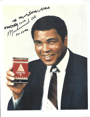 Muhammad Ali Cologne Ad Advertisement Preprinted Personalized Autograph ...