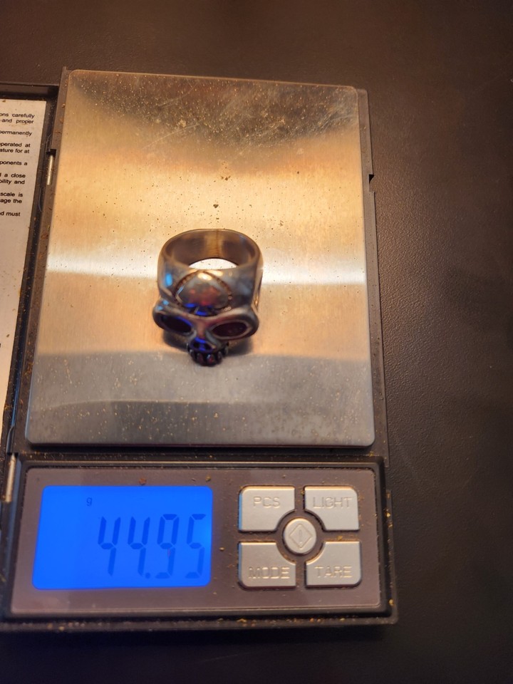 Tony Creed Men's .925 Sterling Silver Destiny Man Red Stones Ring Size ...