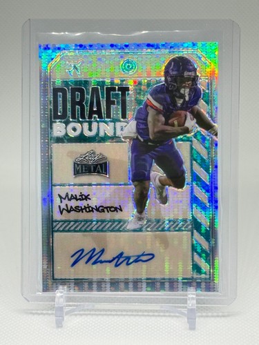 Malik Washington 2024 Leaf Metal Prizmatic DRAFT BOUND Auto Autograph 1 ...