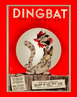 5x7 Vintage 1946 *DINGBAT SINGING CAT* sheet music animal Art print | eBay