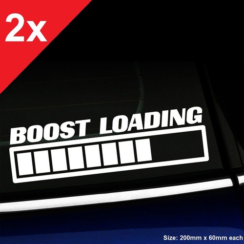 2x BOOST LOADING Sticker Decal Vinyl JDM Turbo DMAX Navara Ranger ...