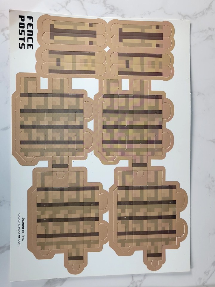 Minecraft Papercraft Utility Fence Post Sheet (6) Bundle | eBay