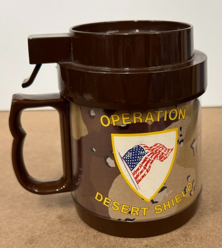 VTG Thermo-Serv Brown Mug Operation Desert Shield USA Coffee Cup ...