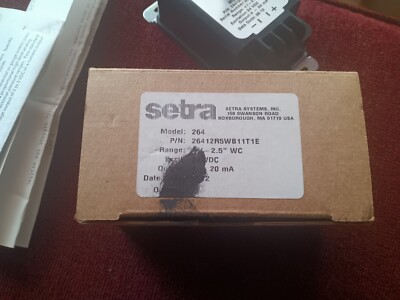 26412RR5WB11T1E Setra Differential Pressure Transducer Model 264 +/- 2. ...