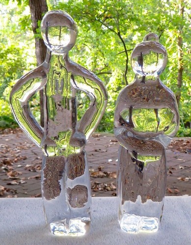 Vintage Swedish Man & Woman by Reijmyre Glass Factory designed by Tyko ...