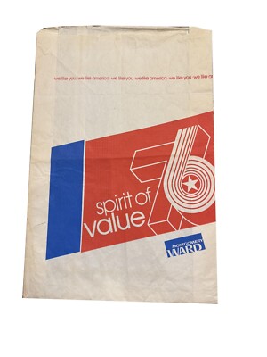 1976 Montgomery Ward Paper Shopping Bag We Like America Spirit of Value ...