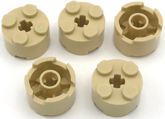 Lego 5 New Tan Bricks Round 2 x 2 with Axle Hole Pieces | eBay