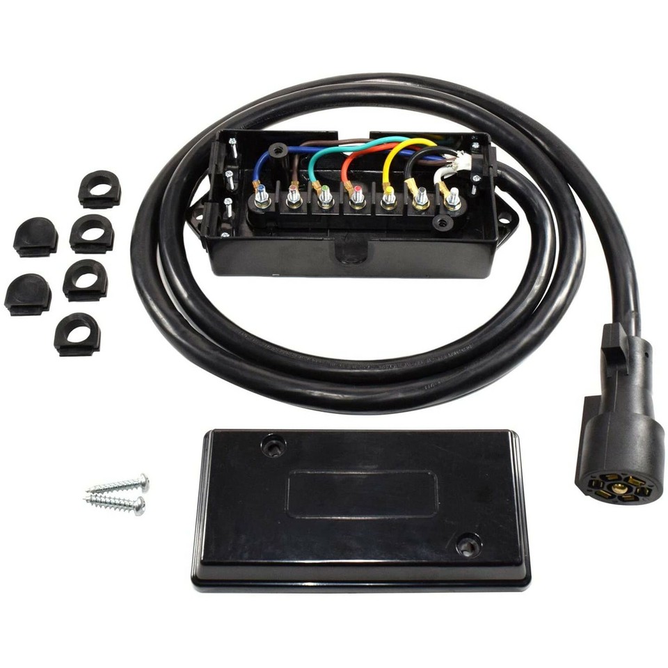 7 Way Socket Line Trailer Cord Junction Box 6ft Cable Wiring Plug | eBay
