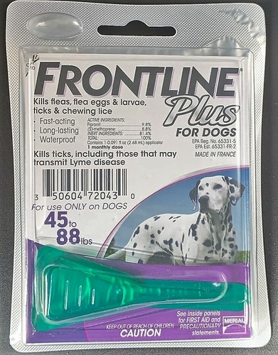 Frontline Plus for Dogs 45-88 lb | Fipronil | Kills Fleas & Ticks ...