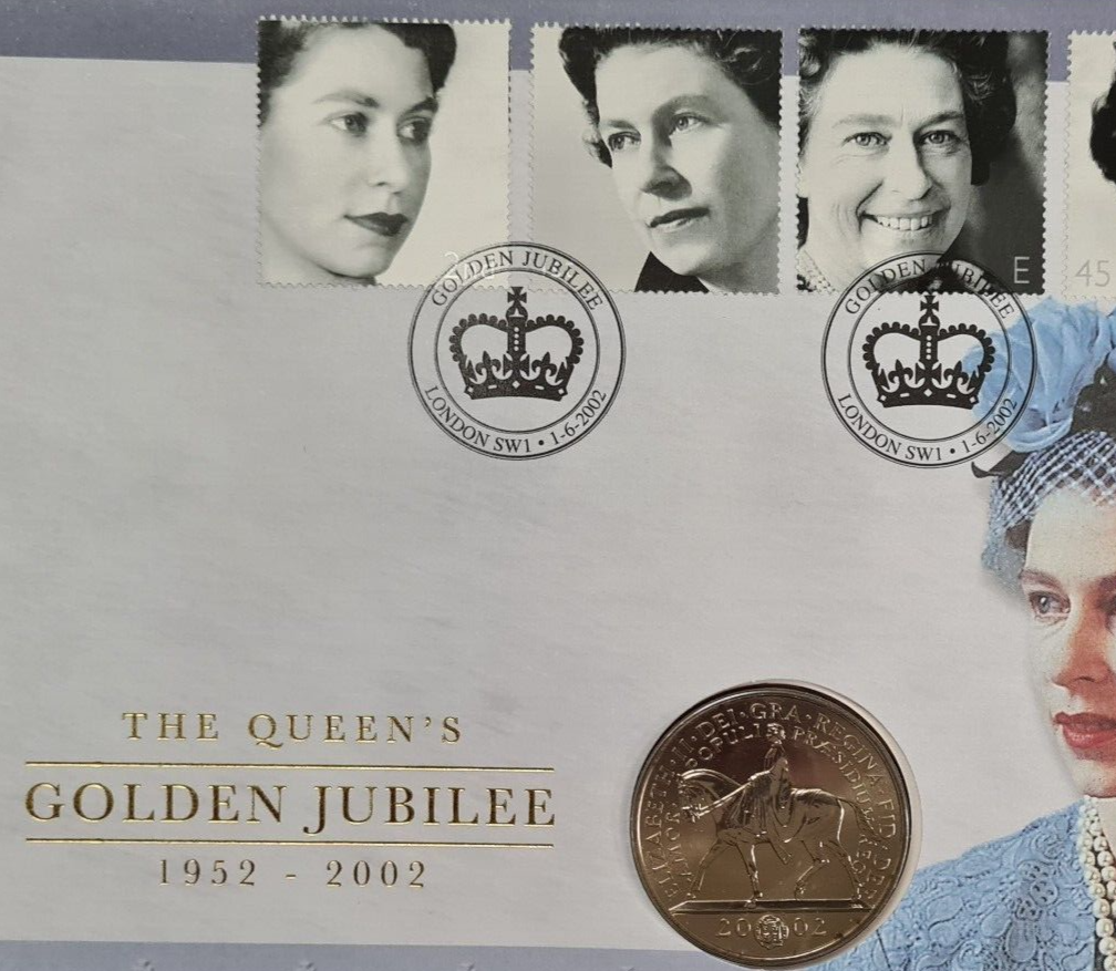 2002 Queen Elizabeth II Golden Jubilee Brilliant Uncirculated £5 coin ...