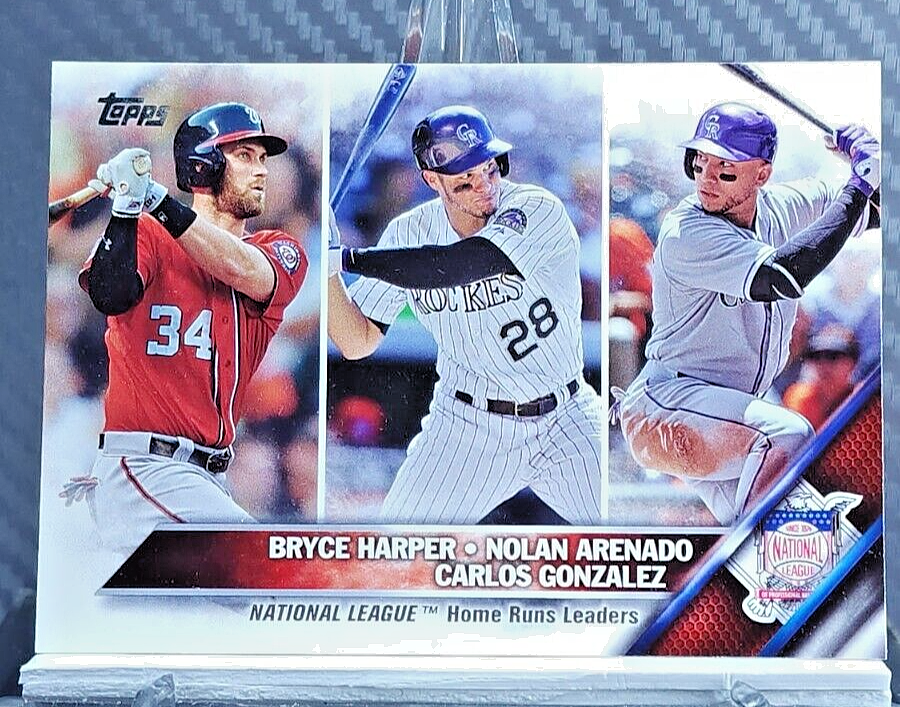 Bryce Harper, Nolan Arenado - 2016 Topps NL HOME RUN LEADERS #337 ...