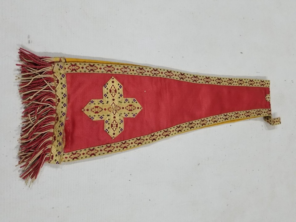 Antique 19C French Galloon Border Trim Catholic Maniple 42x15cms | eBay UK
