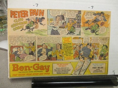 newspaper ad premium 1950s BEN GAY PETER PAIN football #2 monster demon ...