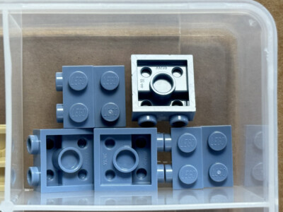 LEGO Parts - Sand Blue Plate 2 x 2 x 2/3 with 2 Studs on Side - No ...
