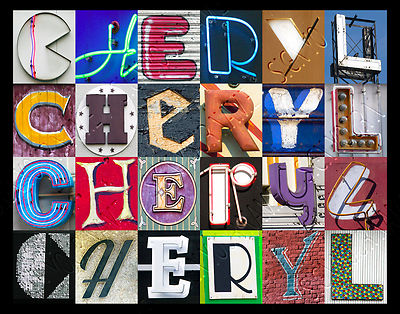 CHERYL Name Poster featuring photos of actual sign letters | eBay
