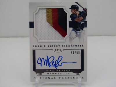 MAX KEPLER 2016 NATIONAL TREASURES ROOKIE RC PATCH AUTOGRAPH AUTO #57/ ...