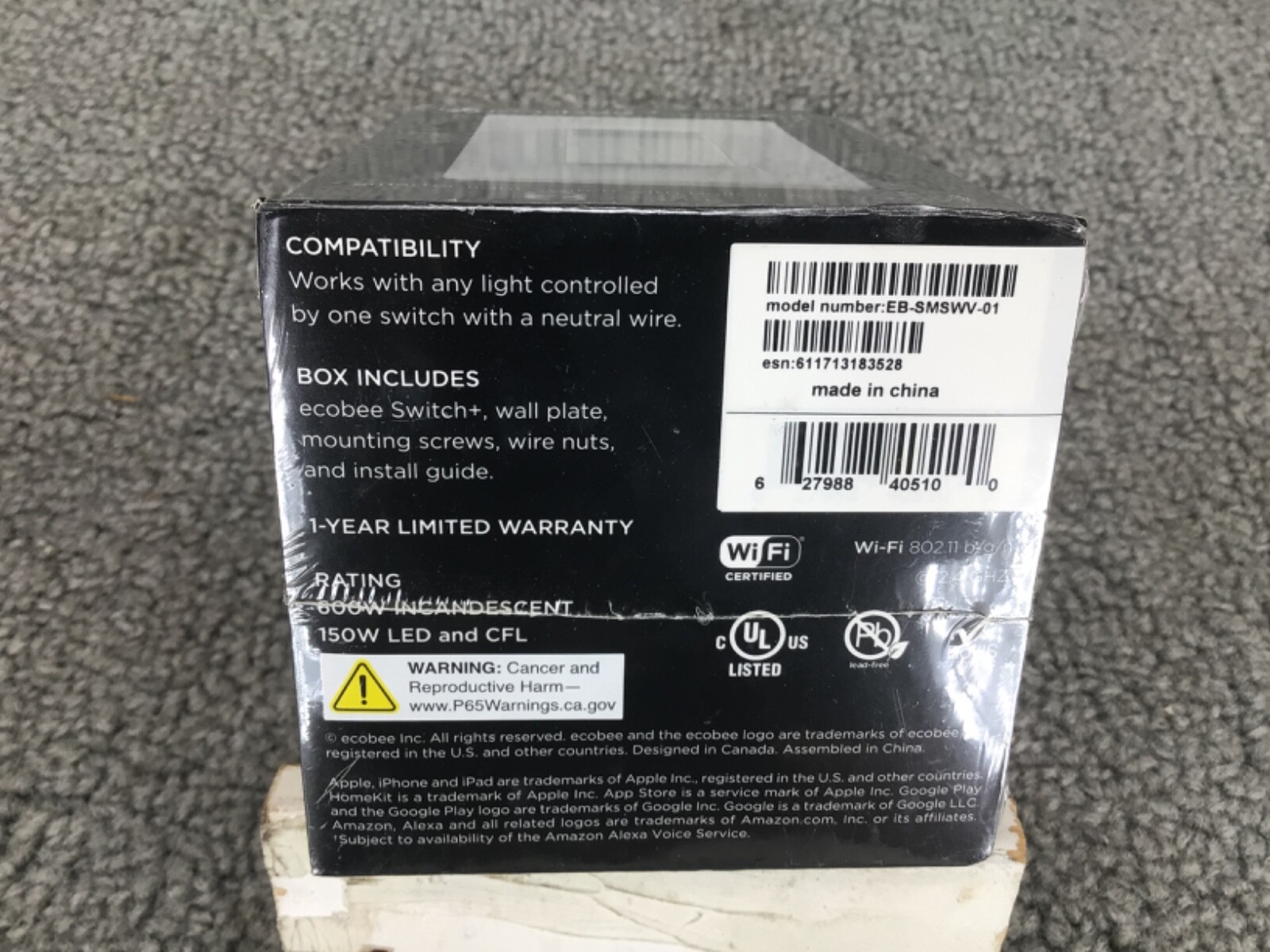 Ecobee Switch Plus With built in Amazon Alexa Brand New