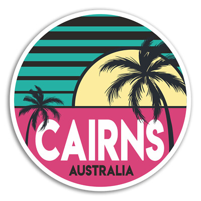 2 x 10cm Cairns Vinyl Stickers - Australia Travel Sticker Laptop ...