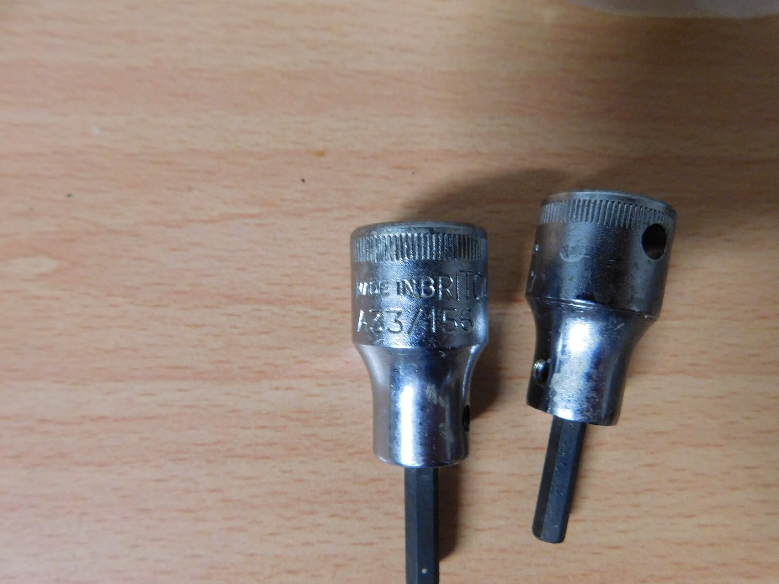 NOS BRITOOL 5/32" AF HEX ALLEN TORQUE ADAPTORS PAIR A33/156 3/8" DRIVE ...