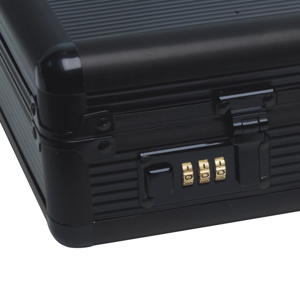 Briefcase with Lock Combination Anti-Theft Attache Black Aluminum SPC ...