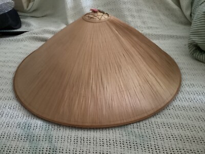 Vtg Embroidered Vietnamese Oriental Straw Rice Paddy Hat, Large | eBay