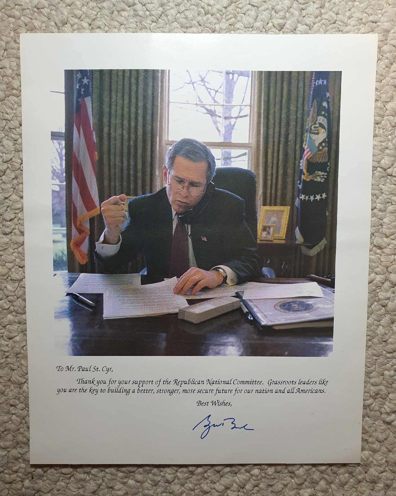 Signed George W Bush Photo / Letter From White House | eBay