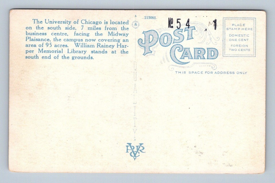 Hutchinson And Mandel Hall University Of Chicago Postcard Unposted | eBay
