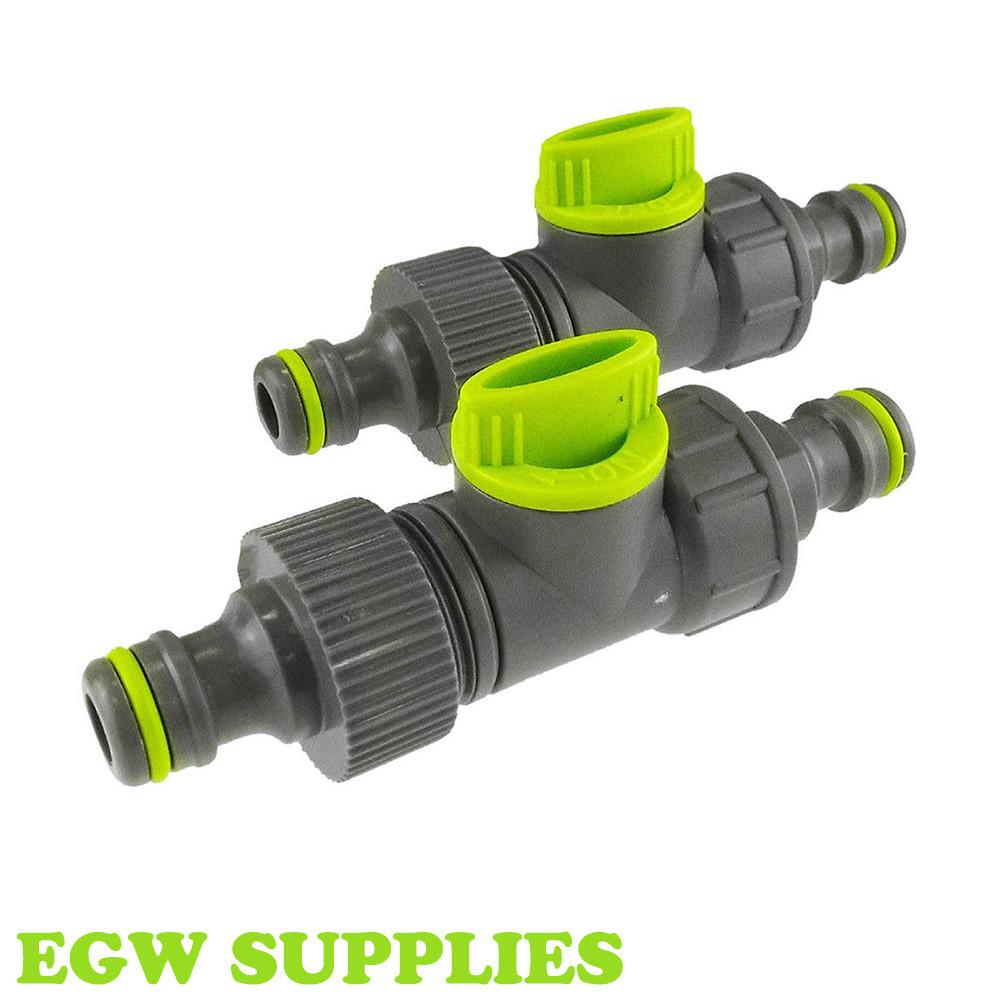 Hose Pipe Inline Tap Shut Off Valve 1/2" Fitting Connector 2 pack ...