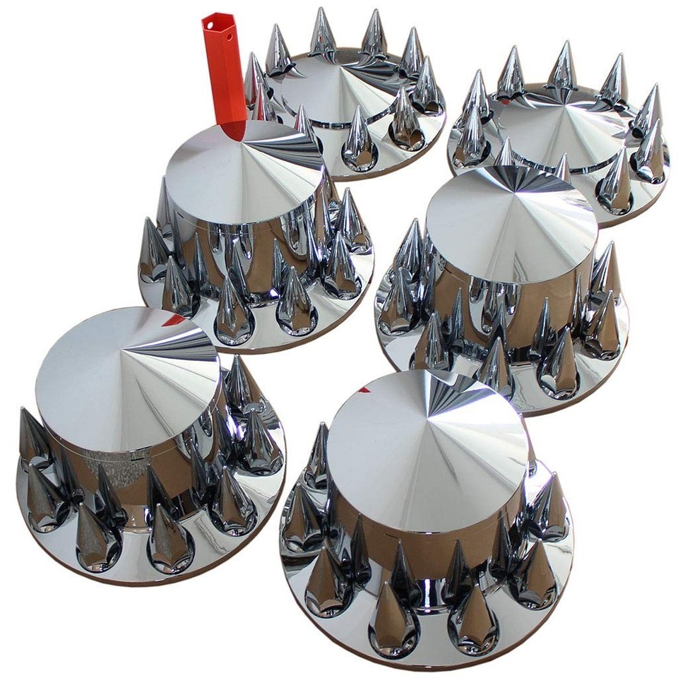 33mm Chrome ABS Plastic Axle Cover Thread On Lug Nut Covers Axle Wheel ...