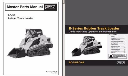 ASV RC-50 Service , Operator's & Parts Manual CD | eBay