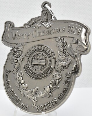 White House WHCA Christmas 2016 Ornament Barack Obama Challenge Coin | eBay