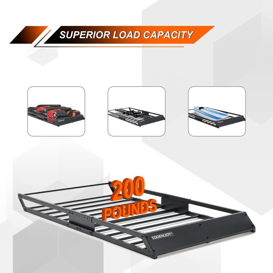 TOOENJOY 59''x35''Roof Rack Cargo Carrier Basket Top Luggage Holder ...