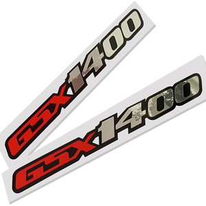 GSX 1400 motorcycle decals custom graphics silver chrome & red on black ...