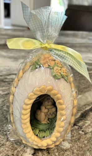 Vintage Williams Sonoma Panoramic Easter Spring Egg Real Sugar Bunny ...