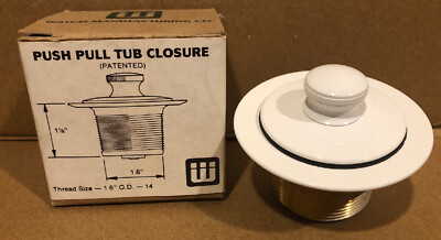 Watco Push Pull Tub Closure 38309 WHITE TUB Drain Brass | eBay