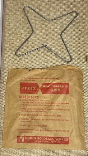 Vintage Pyrex Heat Spreader Grid Diffuser Original Packaging Corning ...