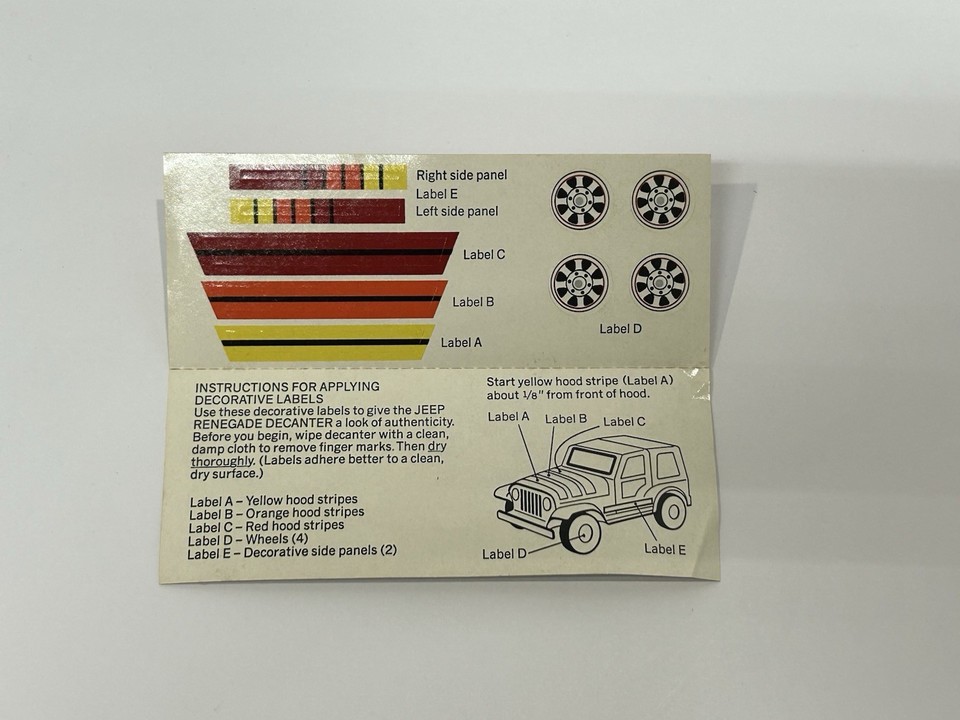 JEEP RENEGADE ! Avon Cologne Mens Full Bottle Vintage Jeep Decals Never ...