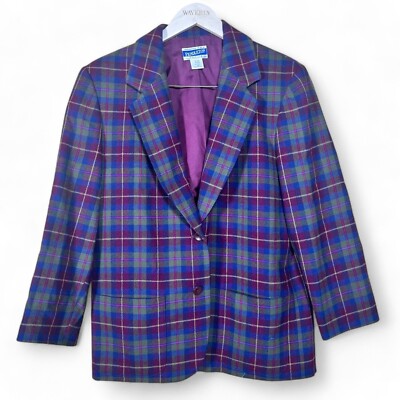 Pendleton Petite Vintage Plaid Blazer Style 100% Wool Jacket Women's 12 | eBay