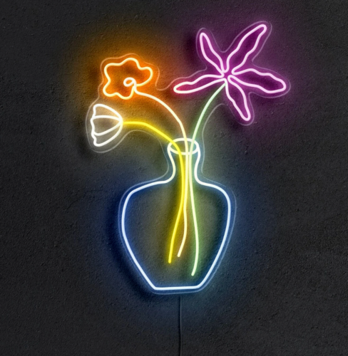 20" Flower Plant Flex LED Neon Sign Light Lamp Party Gift Shop Store ...