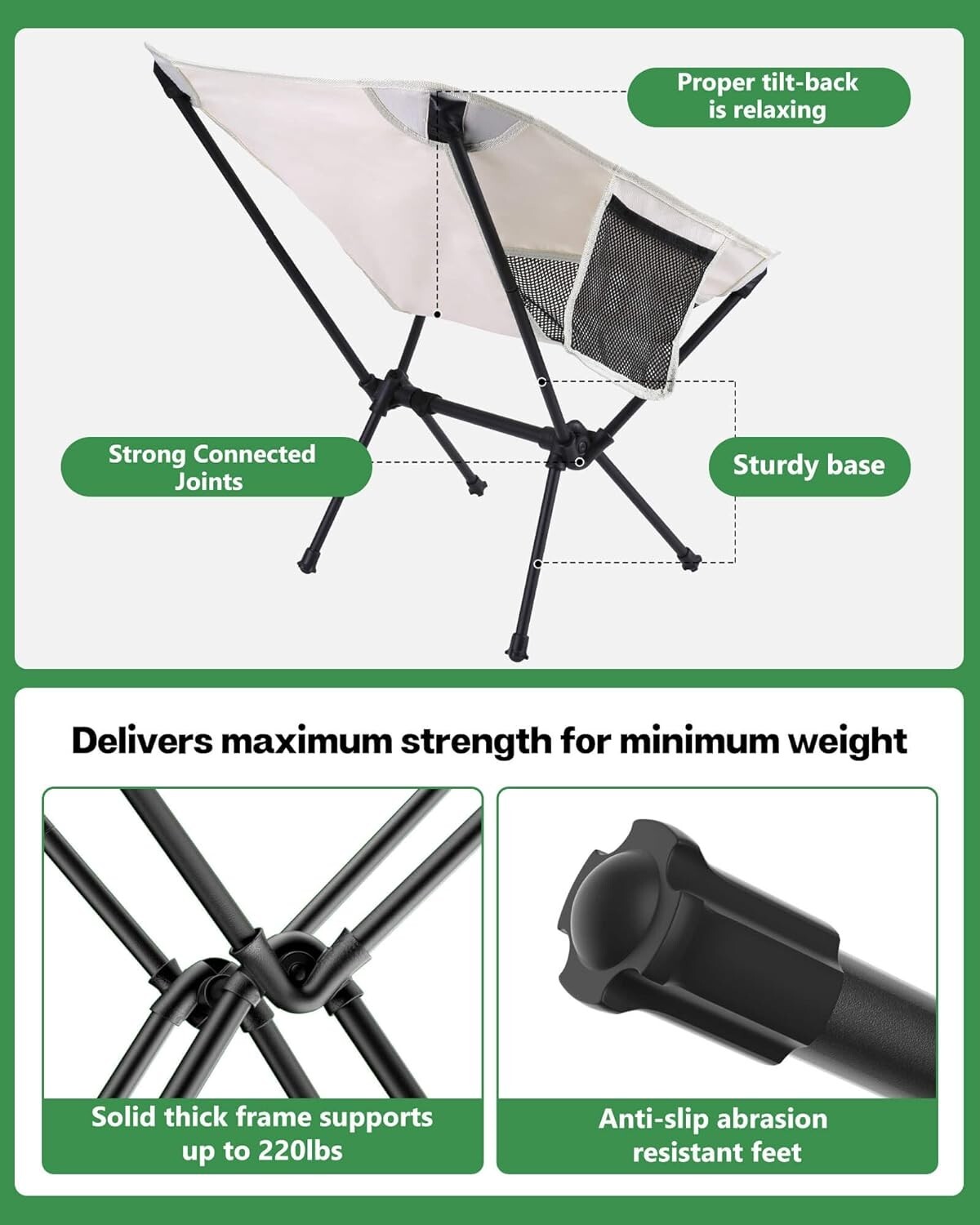 Logard Lightweight Portable Camping Chair,Folding Outdoor Chair High ...