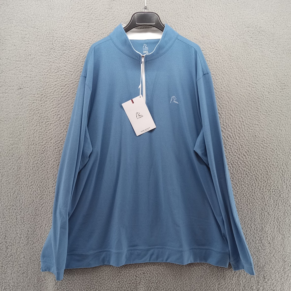 Rhoback Shirt Mens 3XL Blue Moon Heather Performance Q-Zip 1/4 Pullover ...