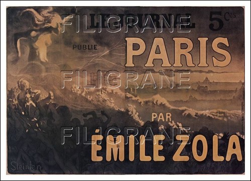 POSTER HQ 50x70cm d'une AFFICHE VINTAGE Le JOURNAL PARIS Emile ZOLA ...