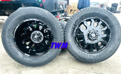 20" Fuel Blitz D675 Dually Wheels 35125020 Tires 8x200 RAM 3500 /FORD ...