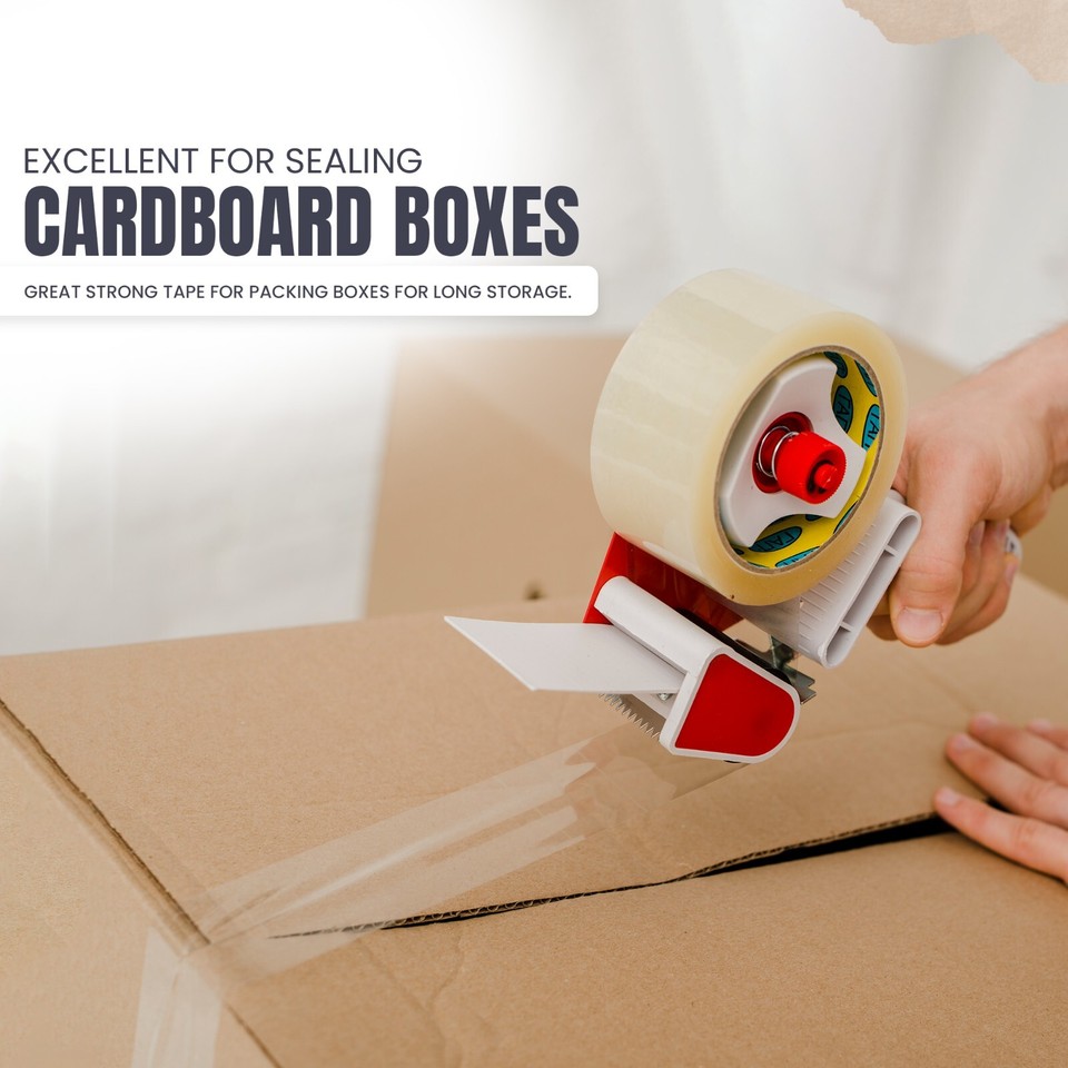 Clear Strong Parcel Packing Tape Carton Sealing 48mm X 66M Sellotape ...