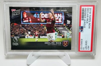 2018 Declan Rice Premier League Topps Now #67 TRUE Rookie RC PSA 10 POP ...