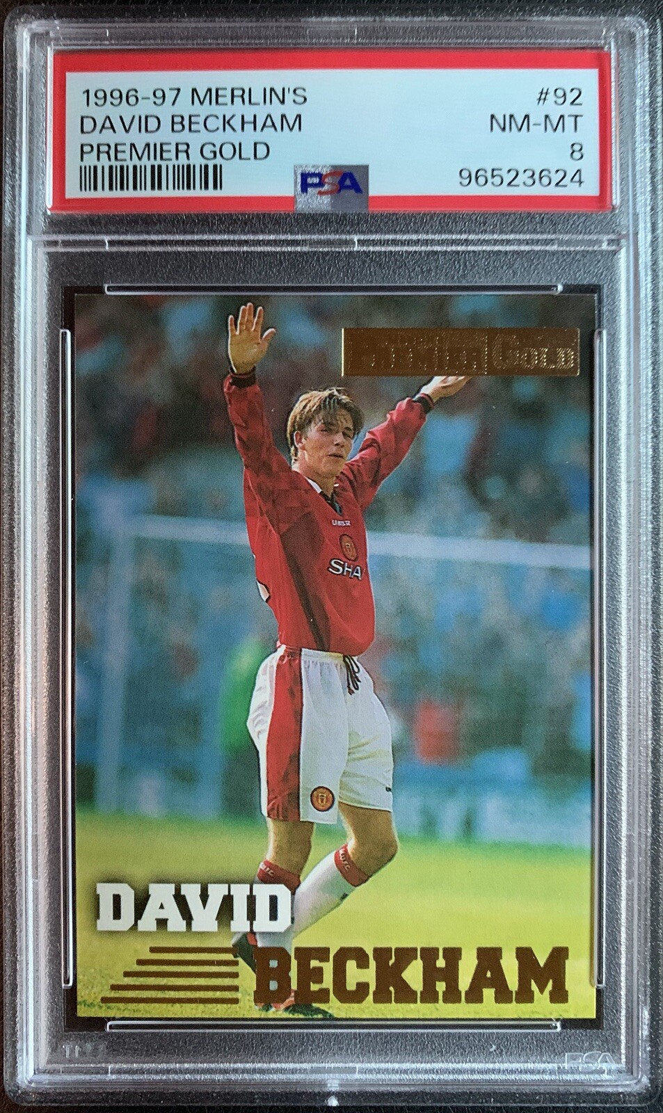 1996-97 Merlin's Premier Gold Soccer #92 David Beckham Rookie Card PSA ...