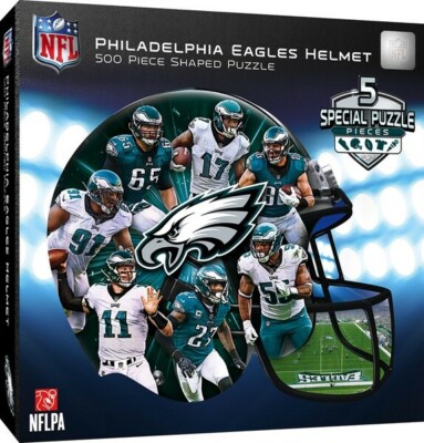 MasterPieces Philadelphia Eagles 500 Piece Helmet Shaped Jigsaw Puzzle ...