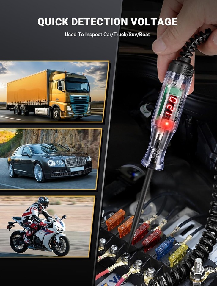 Automotive Test Light with 3-48V LED Digital Voltage Display Auto ...