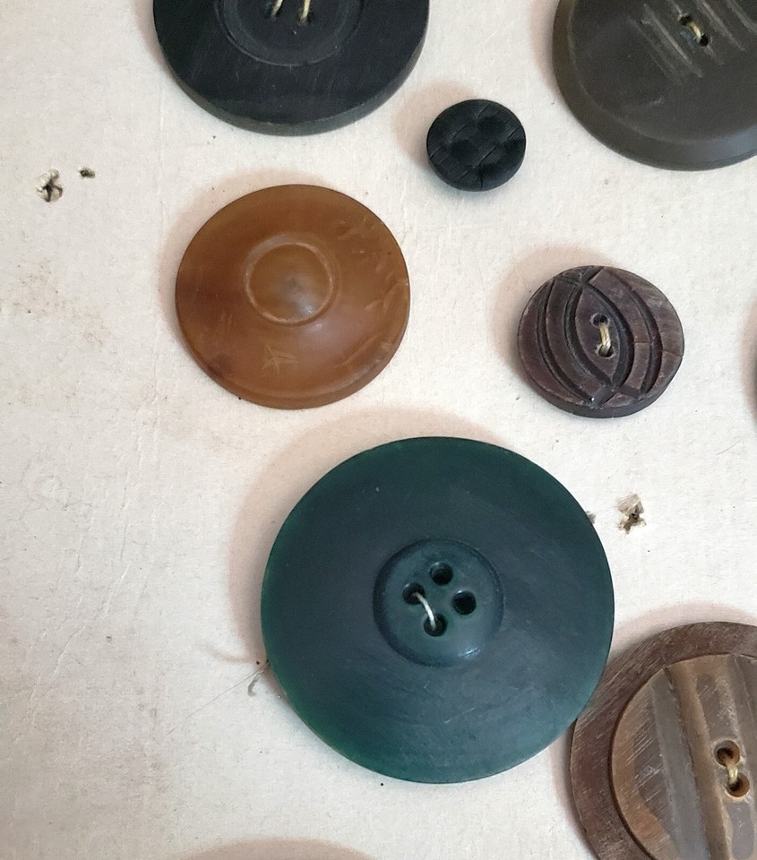 31 Assorted Bakelite Buttons circa 1940s in various shapes, colors and ...