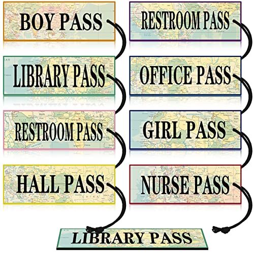 8 Pieces Travel The Magnetic Hall Pass for Kids Classroom Pass Reusable ...